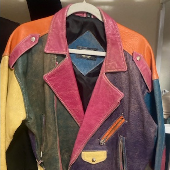Express | Jackets & Coats | Vintage 992 Express Colorblock Leather Moto ...